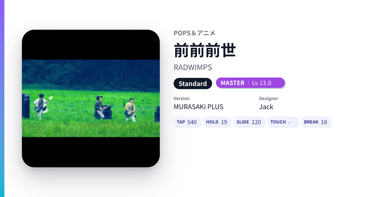 前前前世 [Standard MASTER] - DXRating
